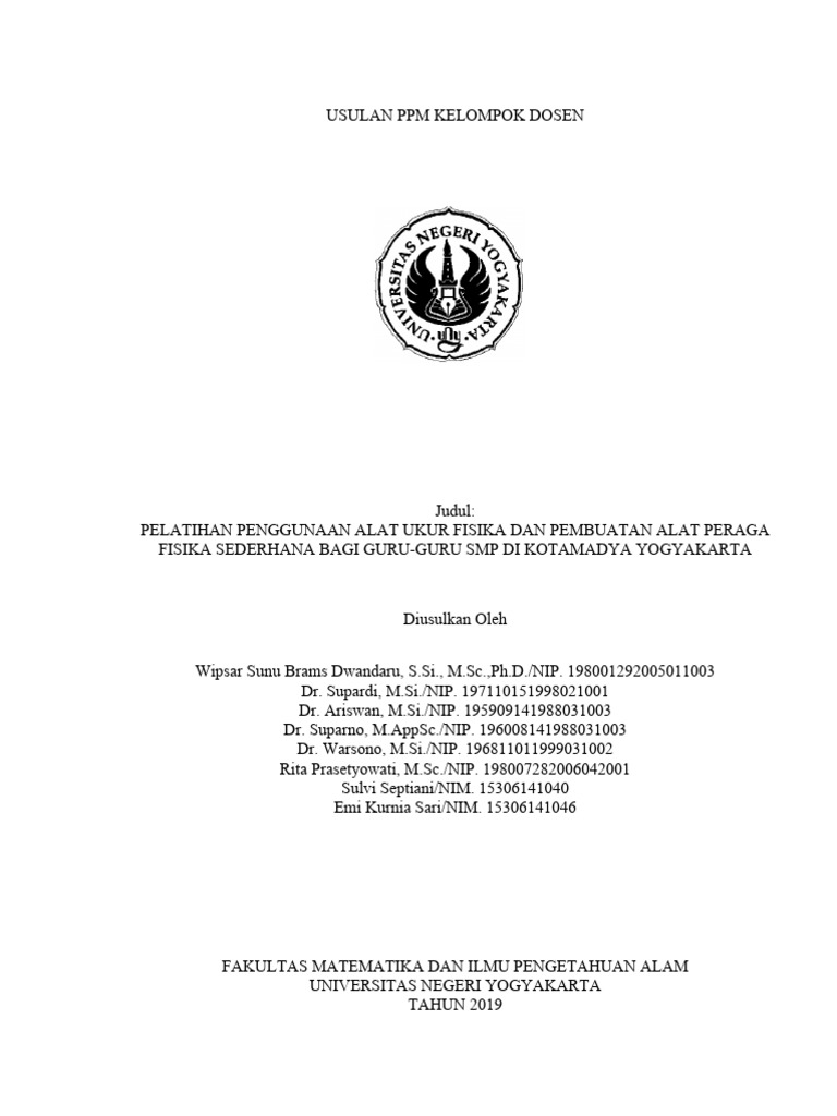 Proposal PPM 2019 | PDF | Karier & Perkembangan | Sains & Matematika