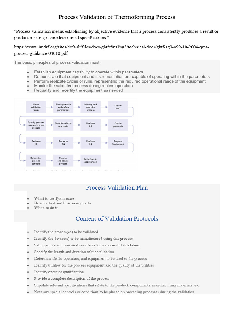 Process Validation of Thermoforming Process | PDF | Verification And Validation | Specification ...