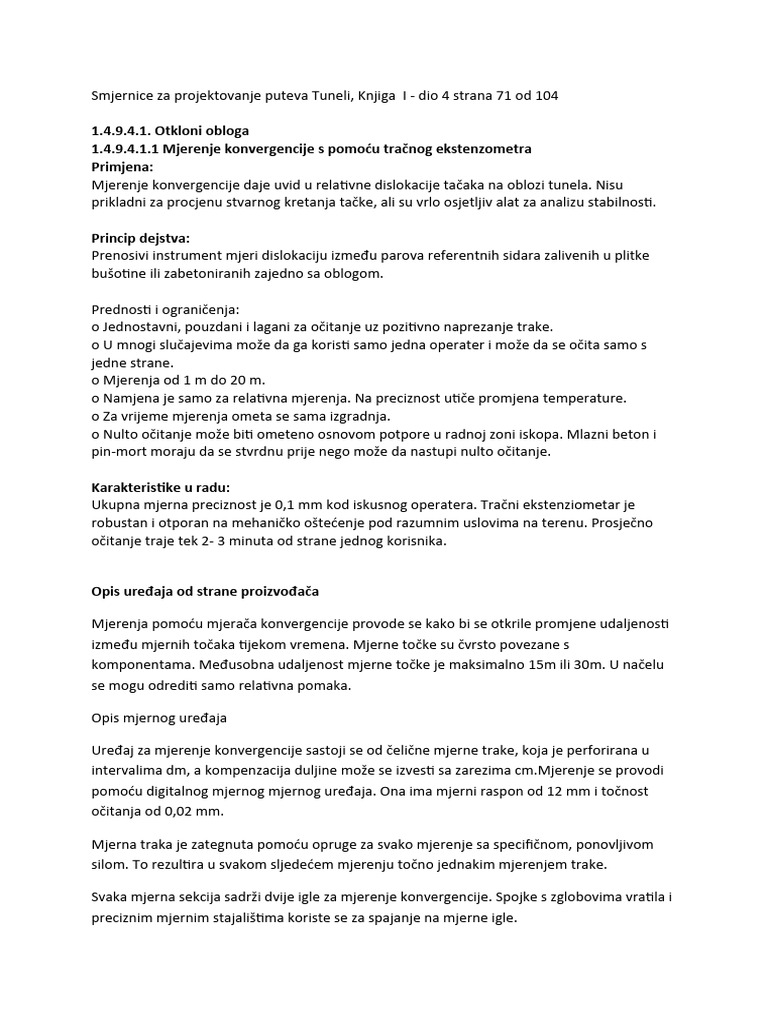 Mjerenja Tuneli | PDF