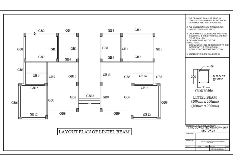 Lintel Beam Layout Plan Pdf