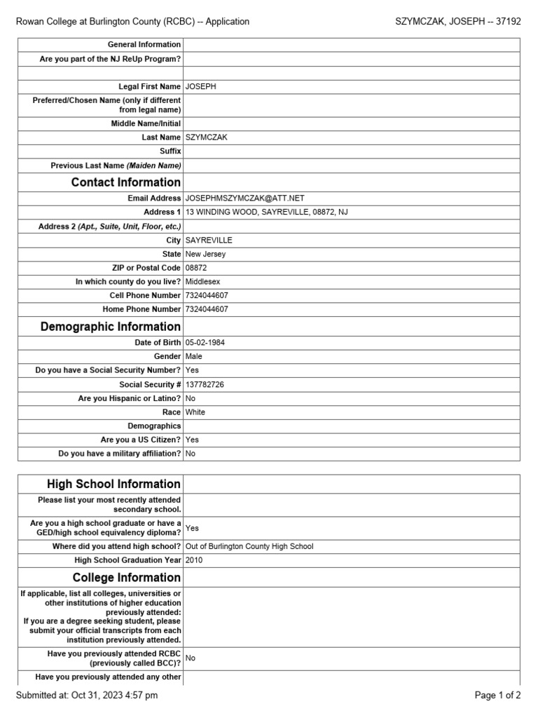RCBC Application Report | PDF | Health Informatics | Academic Degree