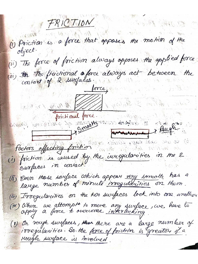 Friction Class 8 | PDF