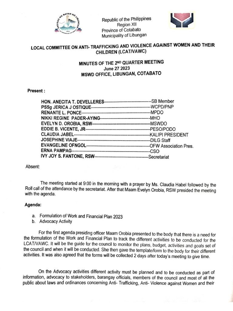 Lcat Vawc 2nd Quarter Meeting-Merged | PDF