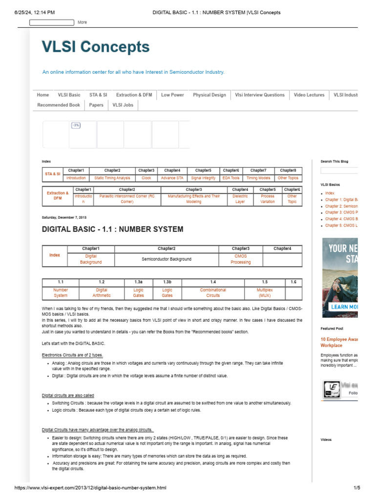 DIGITAL BASIC - 1.1 _ NUMBER SYSTEM _VLSI Concepts | PDF | Digital Signal | Electronic Circuits