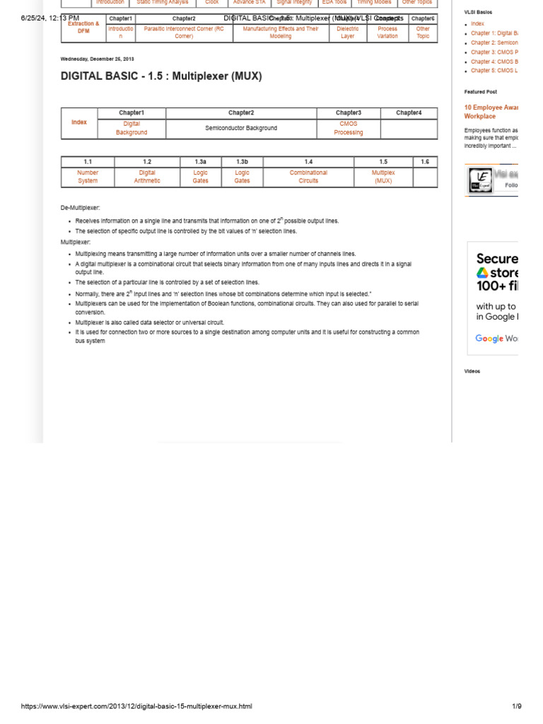 DIGITAL BASIC - 1.5 - Multiplexer (MUX) - VLSI Concepts | Download Free ... DIGITAL BASIC - 1.5 - Multiplexer (MUX) - VLSI Concepts | Download Free ...