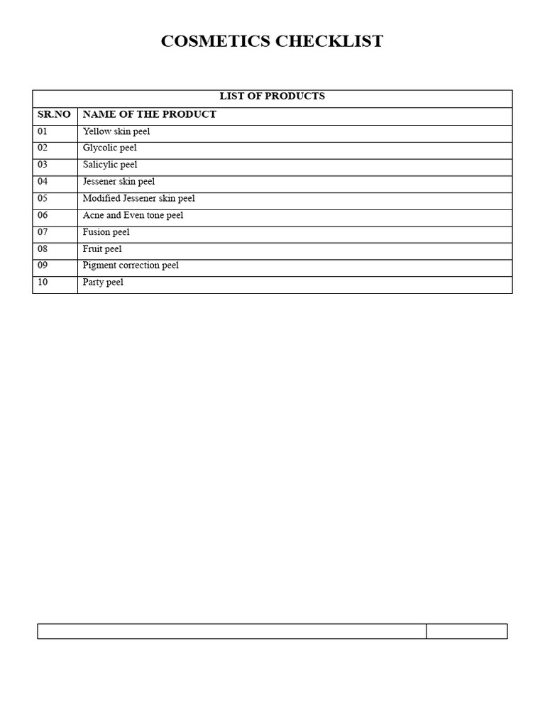Cosmetic Checklist | Download Free PDF | Packaging And Labeling