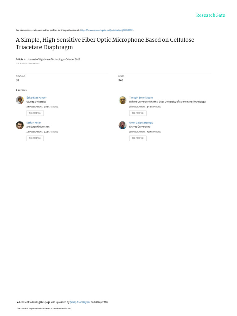 A Simple High Sensitive Fiber Optic Microphone | PDF | Microphone ...