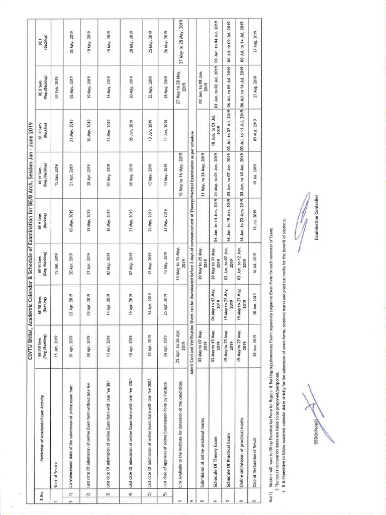 Academic Calendar January-June 2019 | PDF
