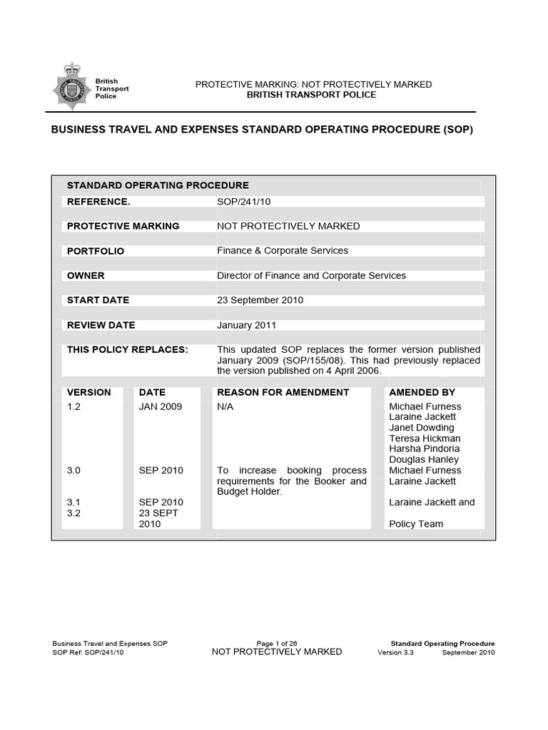 Business Travel and Expenses SOP Guide | PDF | Value Added Tax | Expense