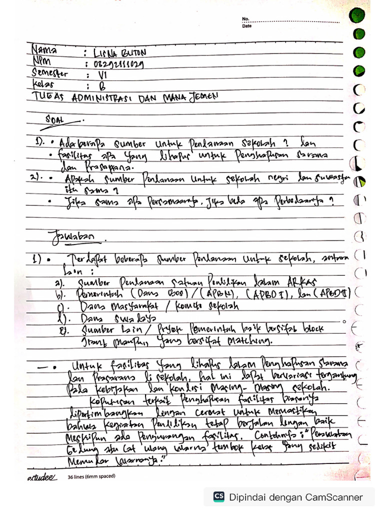 TUGAS ADMINISTRASI. Lisna (2) - Ibu Linda | PDF