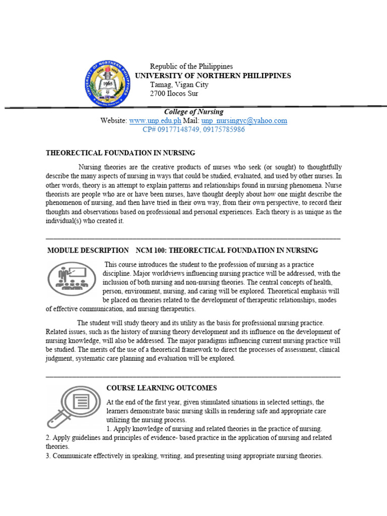 MODULE-1-NCM-100-TFN | Download Free PDF | Theory | Nursing