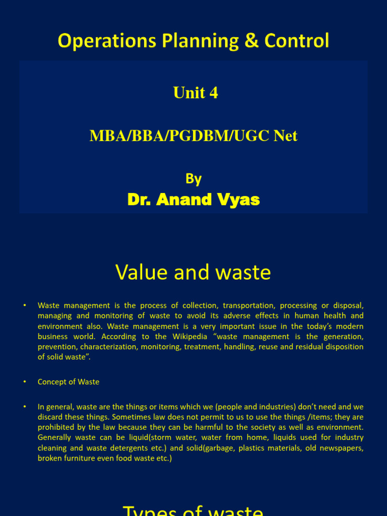 Unit 4 Operations Planning & Control | PDF