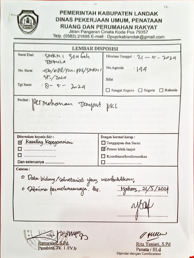 Permohonan Tempat PKL | PDF