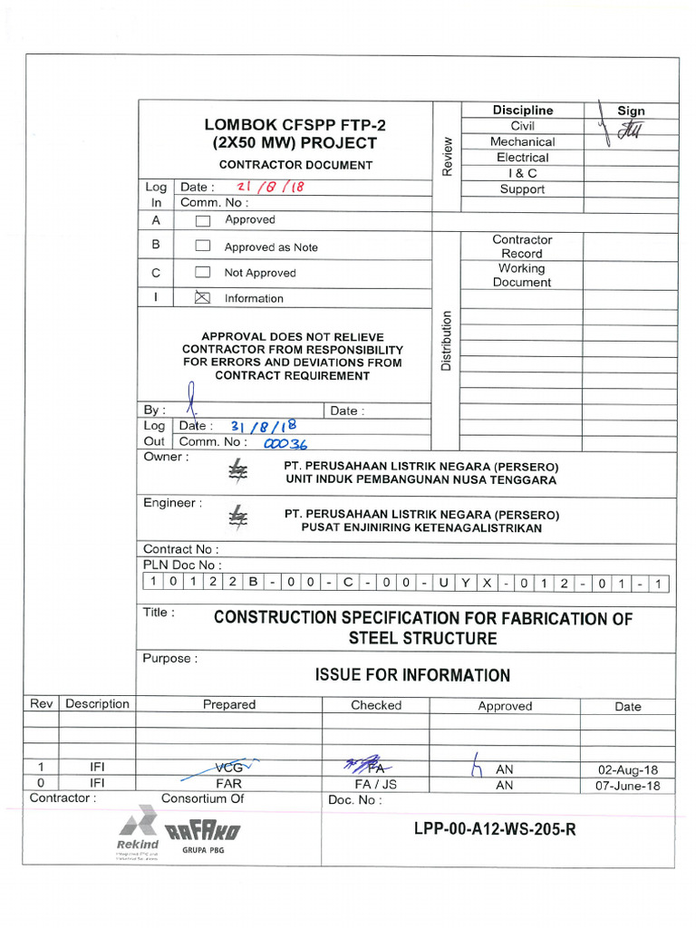 Attach-3 - Construction Spec. For Fabrication of Stell Structure | PDF