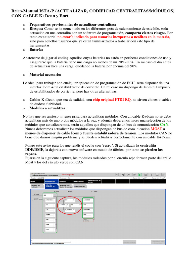 Brico-Manual - ISTA-P (ACTUALIZAR, CODIFICAR CENTRALITAS - MÓDULOS) CON ...