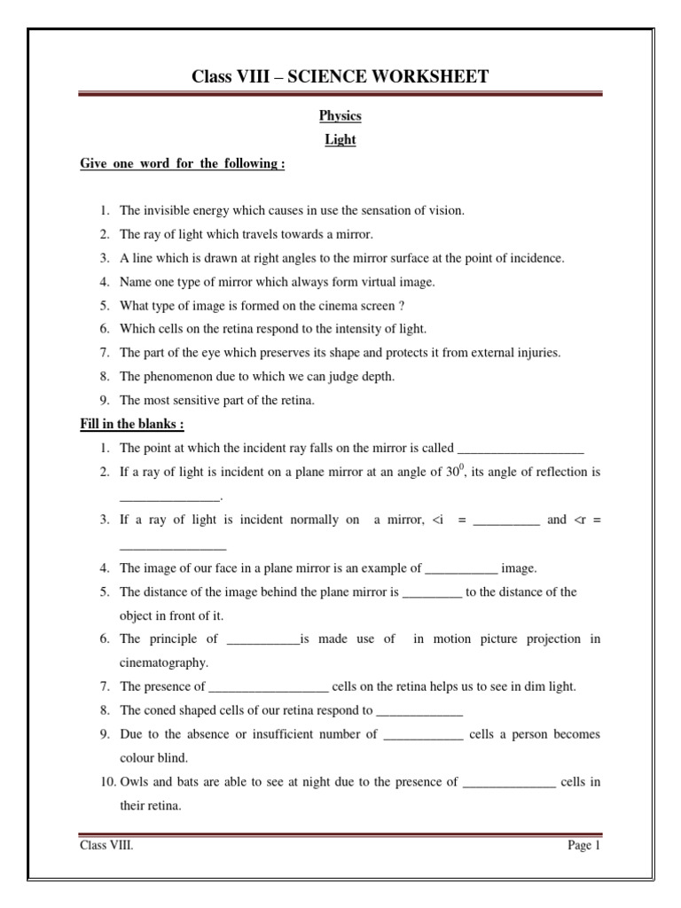 Class 8 Science Worksheet Set-4 | PDF | Combustion | Metals