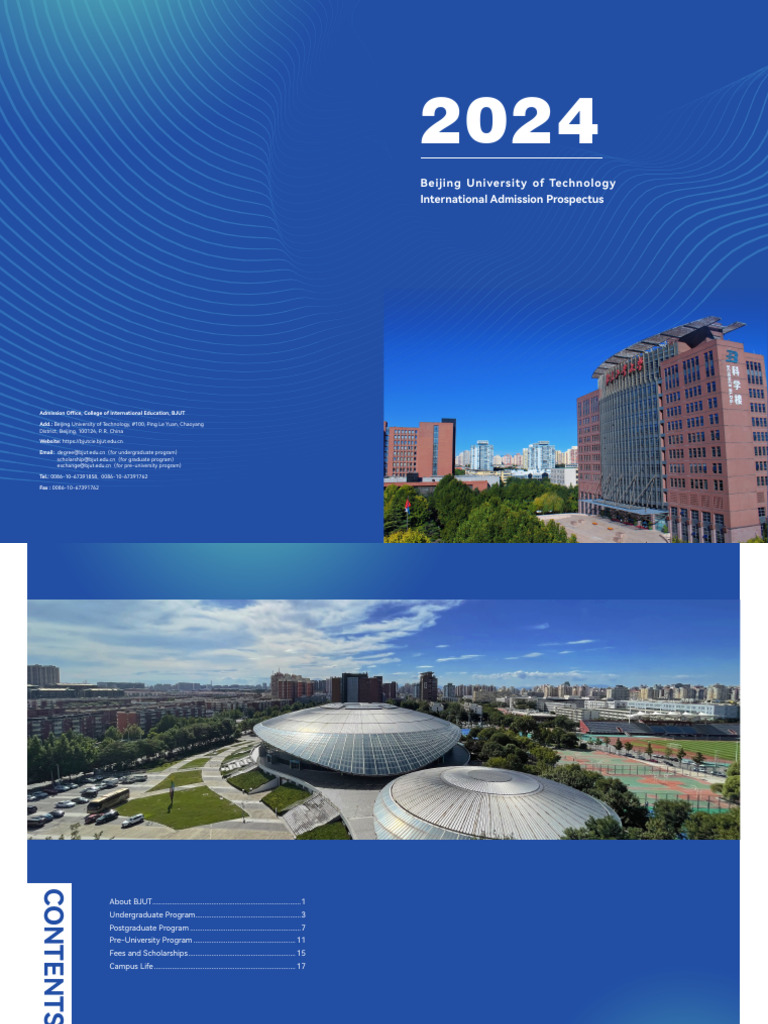 (EN) 2024 International Admission Prospectus BJUT | PDF | Engineering | Science