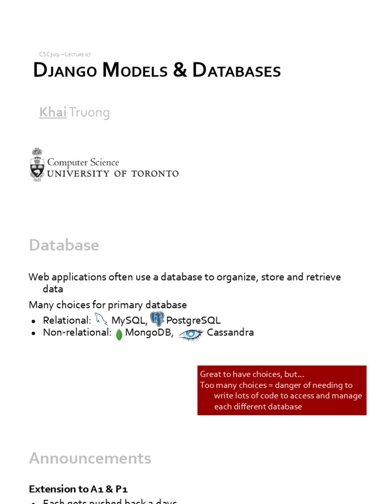 L07-Django Models & Databases | PDF | Databases | Password
