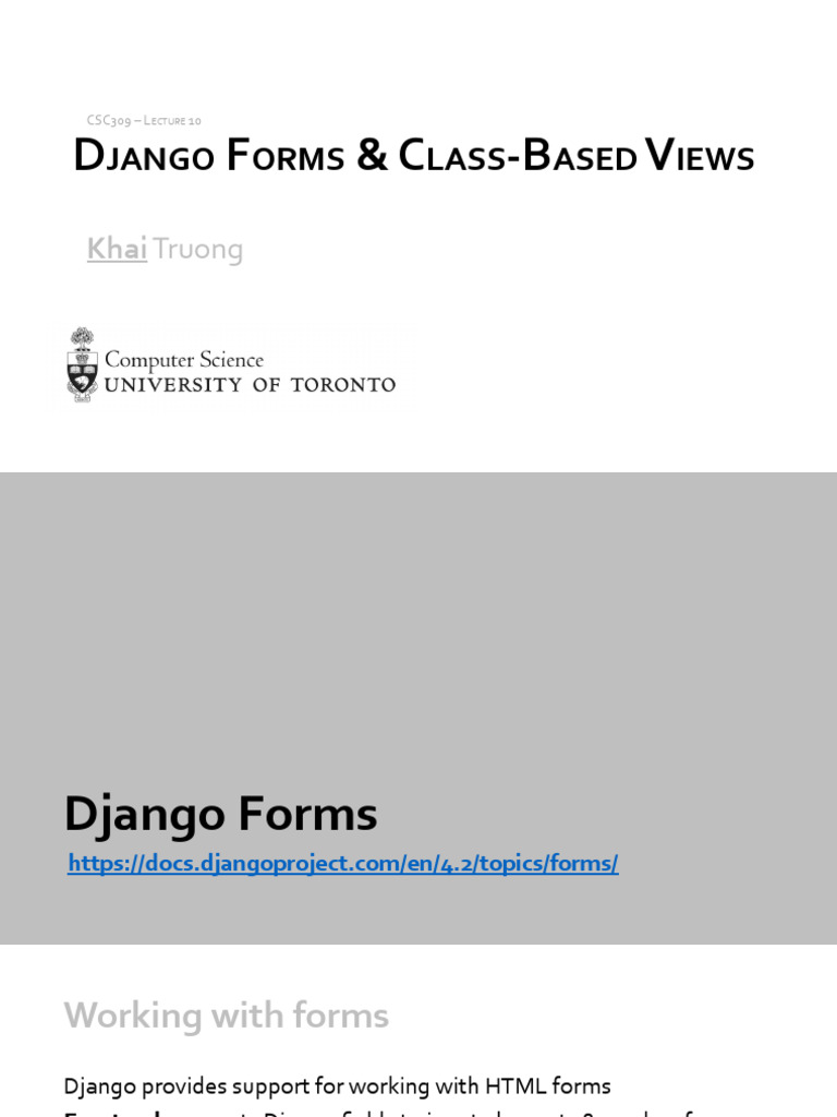 L10 Django Forms And Class Based Views Pdf Method Computer Programming Class Computer