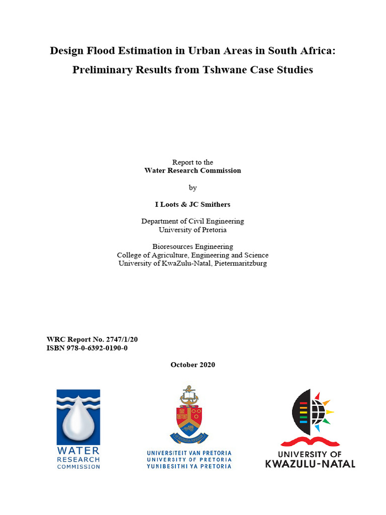 Design Flood Estimation in Urban Areas in SA - Prelim Results | PDF | Stormwater | Surface Runoff