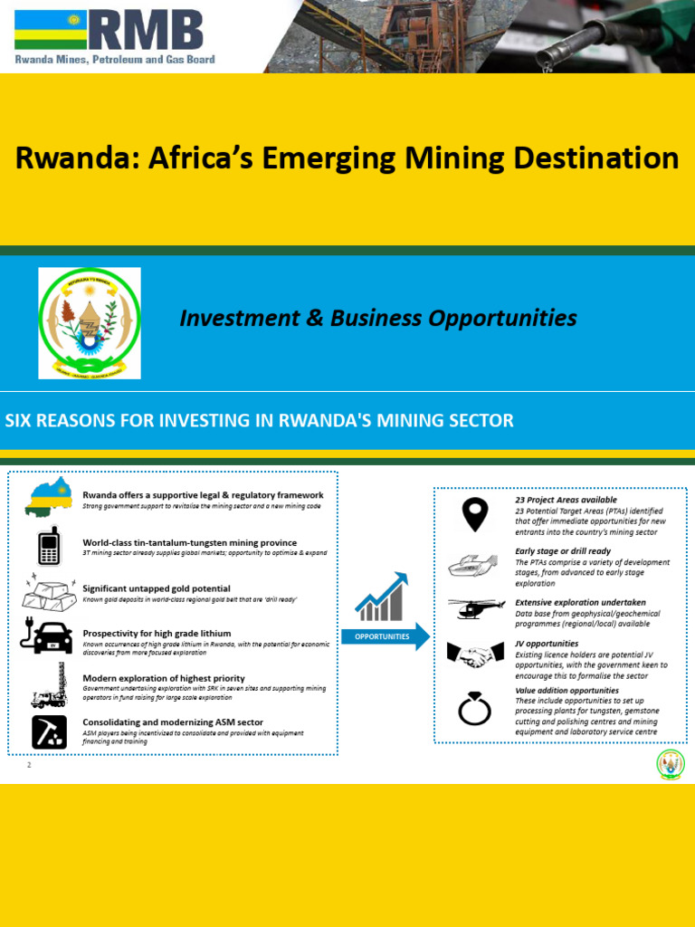 Updated Rwanda Africa s Emerging Mining Destination PTAs Mineral Explorations Blocks September ...