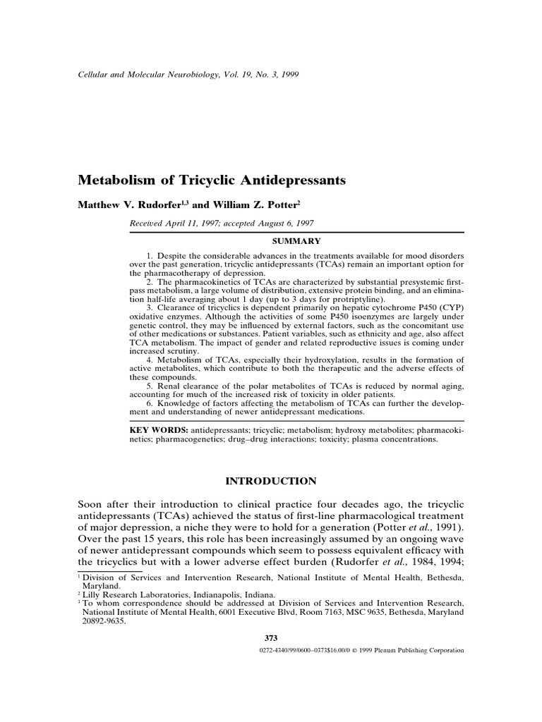 TCA metabolism | PDF | Pharmacokinetics | Antidepressant