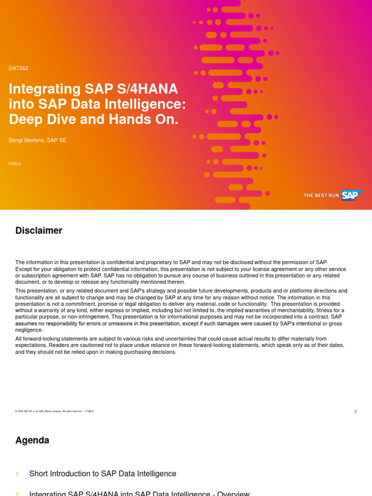 DAT262 - Integrating SAP S4HANA Into SAP Data Intelligence - Deep Dive and Hands On | PDF ...