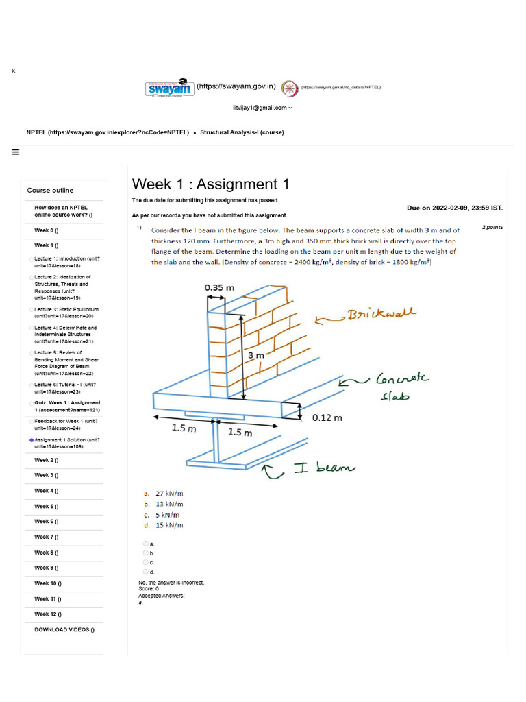 Structural Analysis-I - - Unit 3 - Week 1 | Download Free PDF | Bending | Mechanical Engineering
