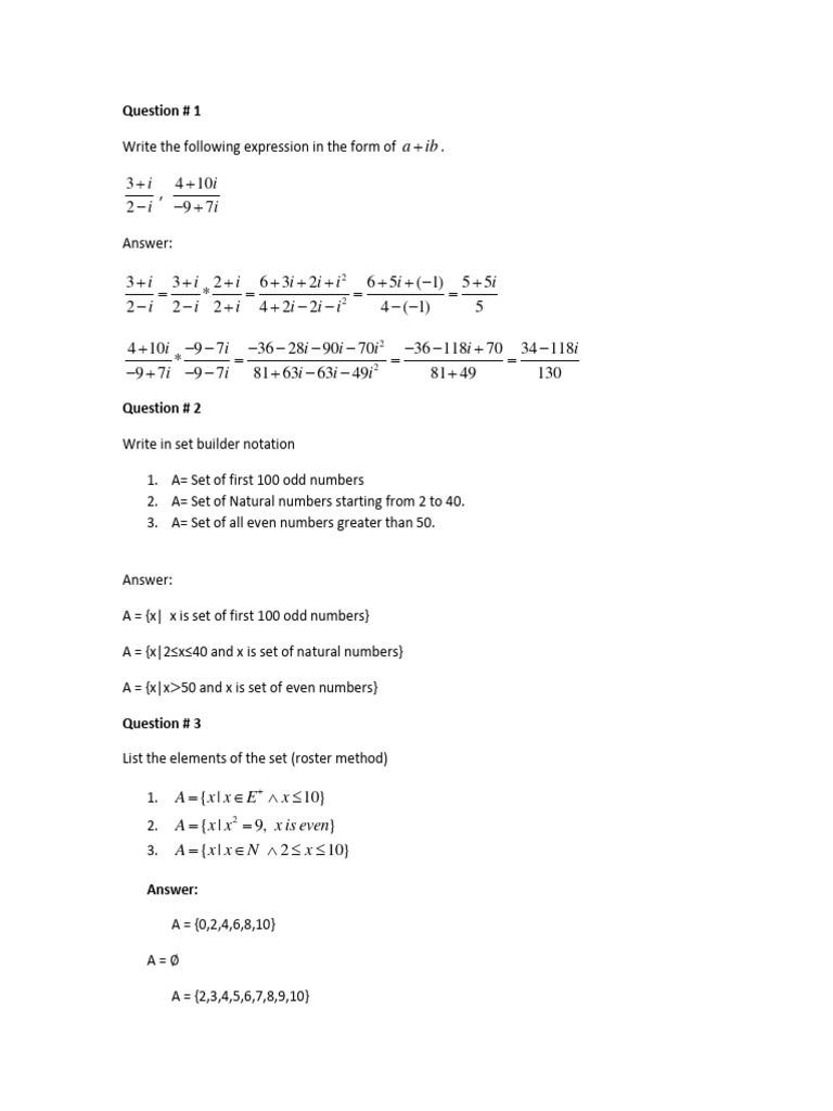 MTH 100 Practice Question Solve 1 To 5 Download Free PDF Odds
