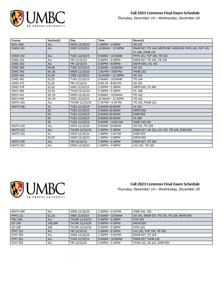 Common Final Exam Schedule Fall 2023 | PDF | Technology & Engineering