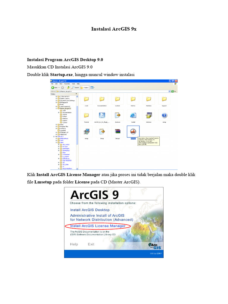 Cara Instalasi ArcGIS 9x | PDF