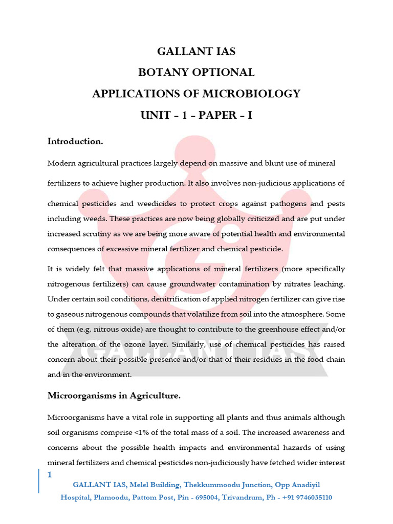 #Applications of Microbiology in Agriculture - Botany Optional ...