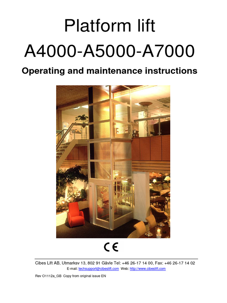 Platform Lift A4000-A5000-A7000: Operating and Maintenance Instructions ...