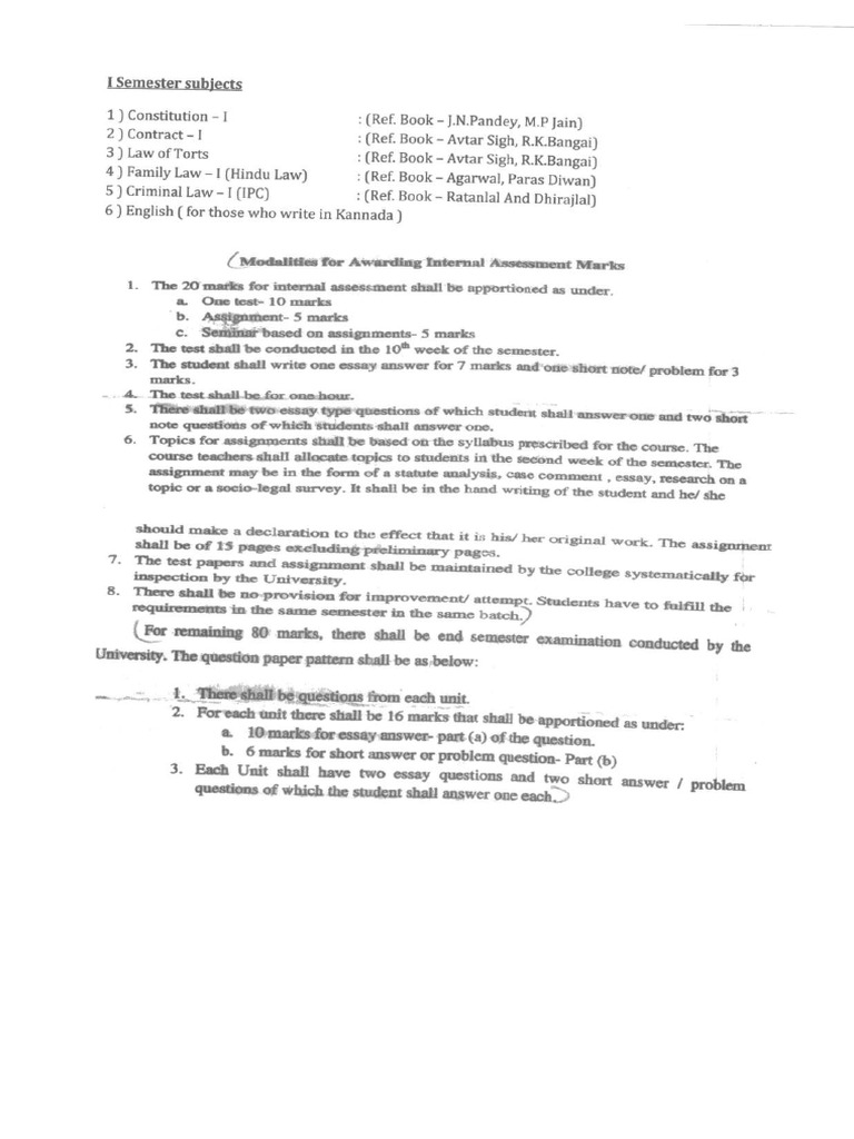 1st Semester Syllabus | PDF