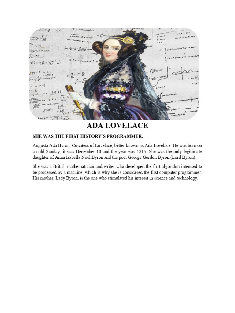 Ada Lovelace | PDF | Science | Engineering