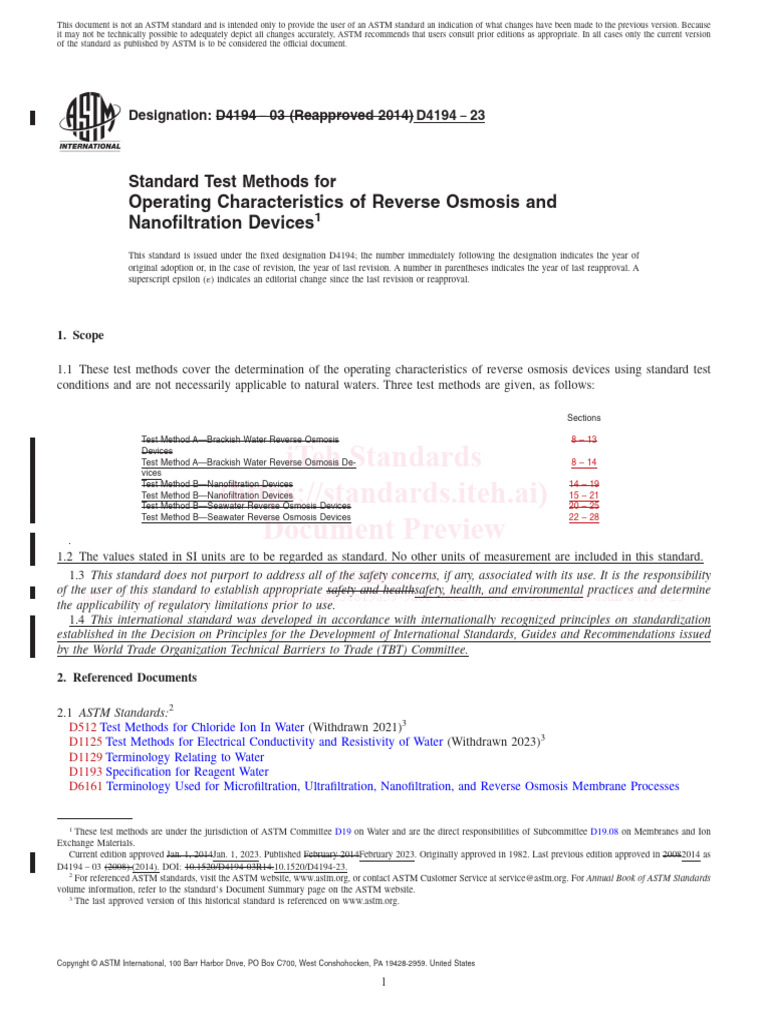 STD Test For Operating Characteristics of NF RO Membranes 1716199886 ...