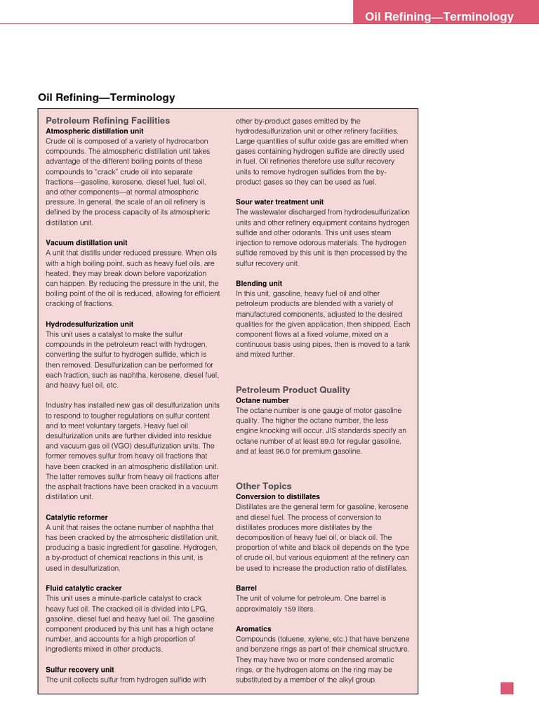 Oil refinery Terminology | Download Free PDF | Oil Refinery | Petroleum