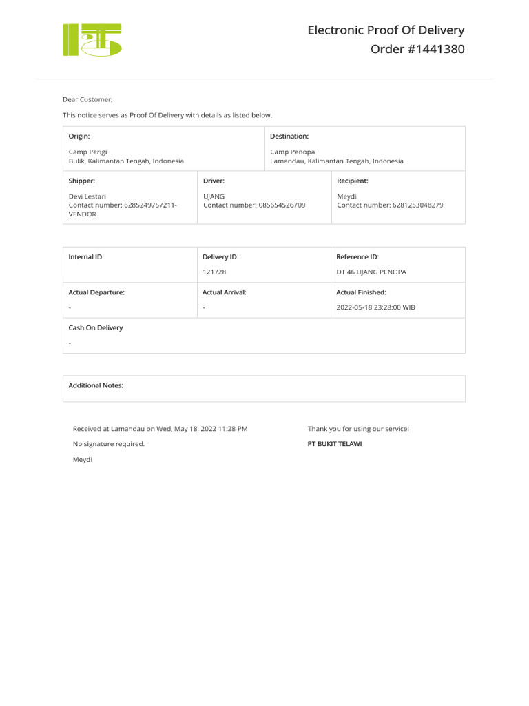 Delivery Confirmation Notice | PDF | Transport Phenomena | Temperature