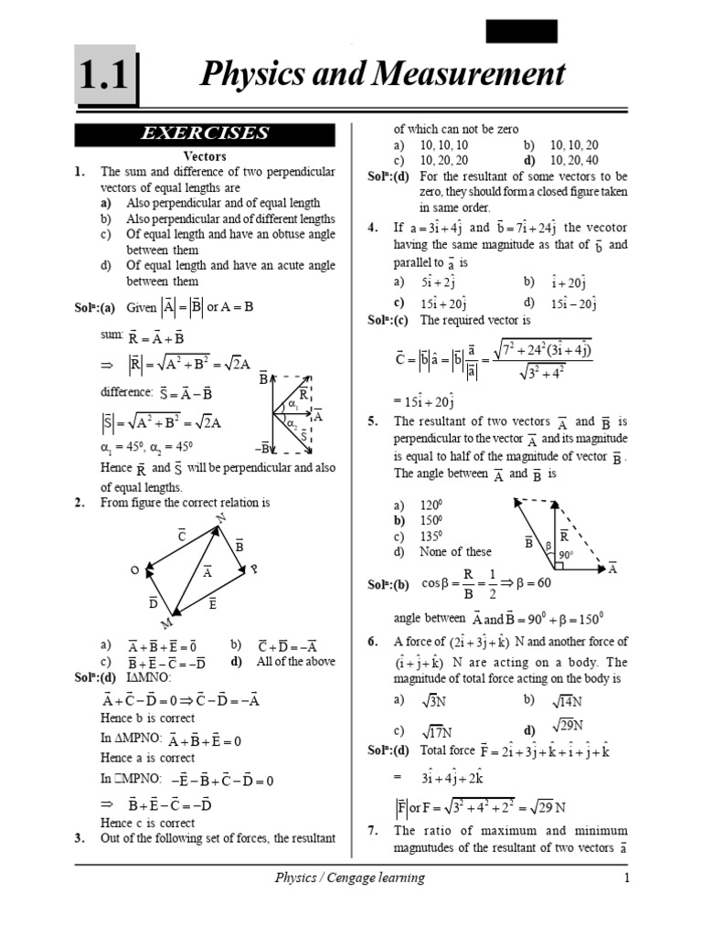 Physics and Measurement: Exercises | PDF | Euclidean Vector | Acceleration