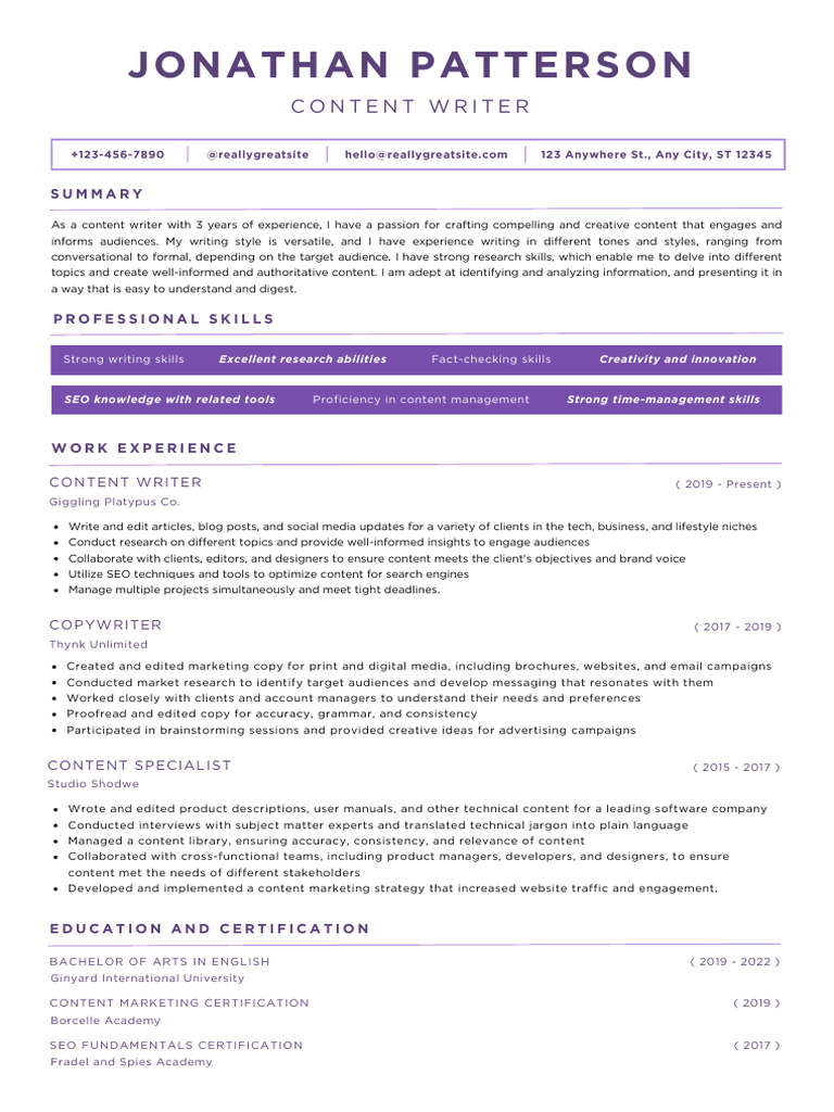 Template CV 5 | PDF | Search Engine Optimization | Target Audience
