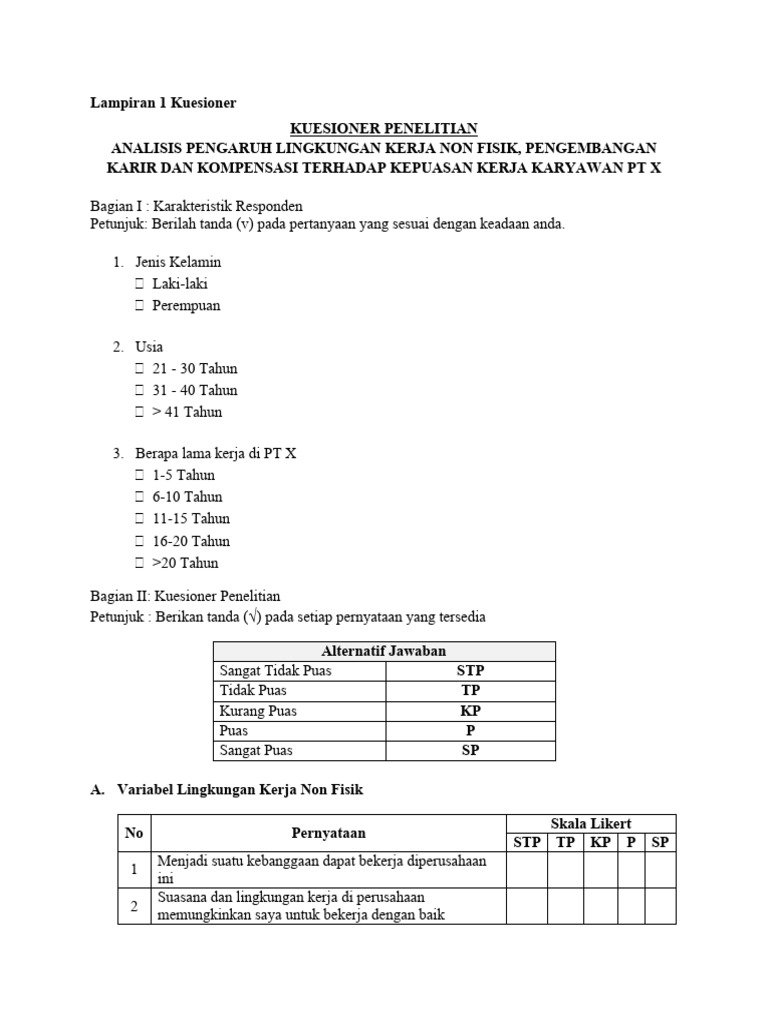 Lampiran 1 Kuesioner - Revisi2 | PDF