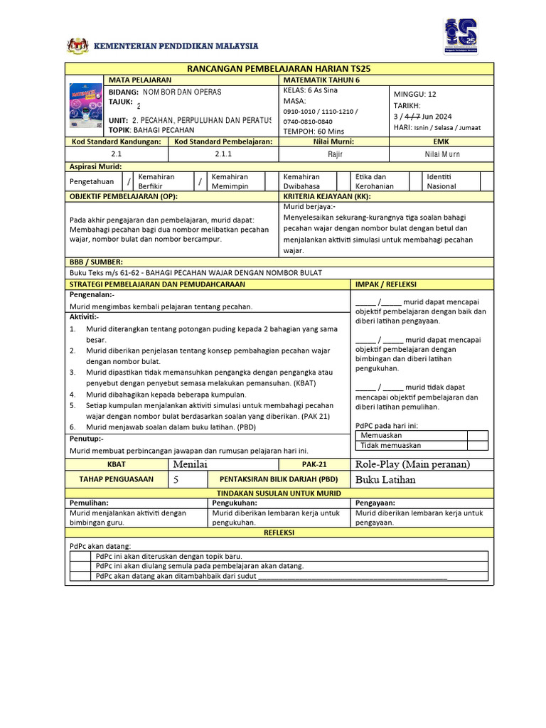 MT THN 6AS TS25 TAJUK 2 Mggu 12 | PDF