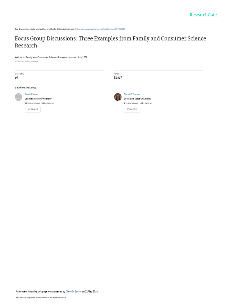 Focus Group Discussions Three Examples From Family | PDF | Focus Group ...