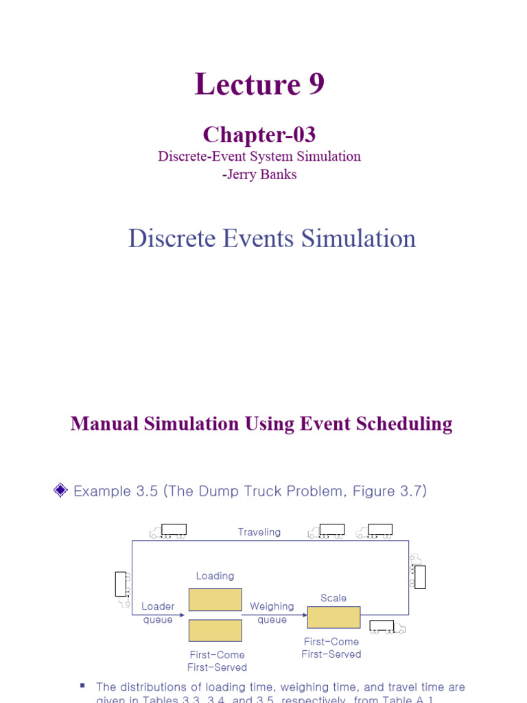 Lecture 9 - Discrete Events Simulation - New | PDF | Simulation