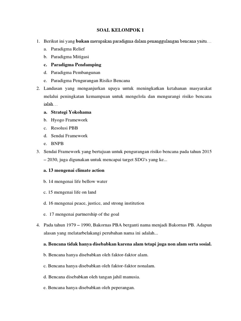 Soal Manben Kel.1-6 | PDF