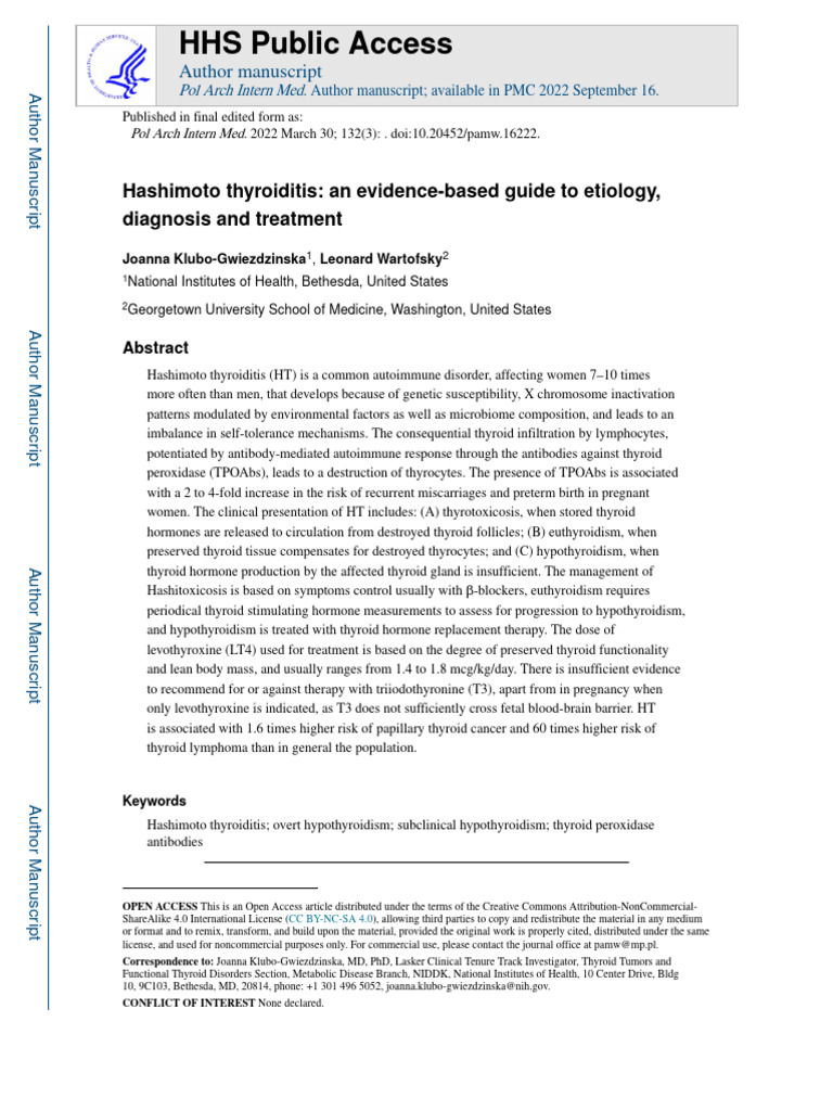 x Hashimoto Thyroiditis- An Evidence-based Guide to Etiology, Diagnosis ...