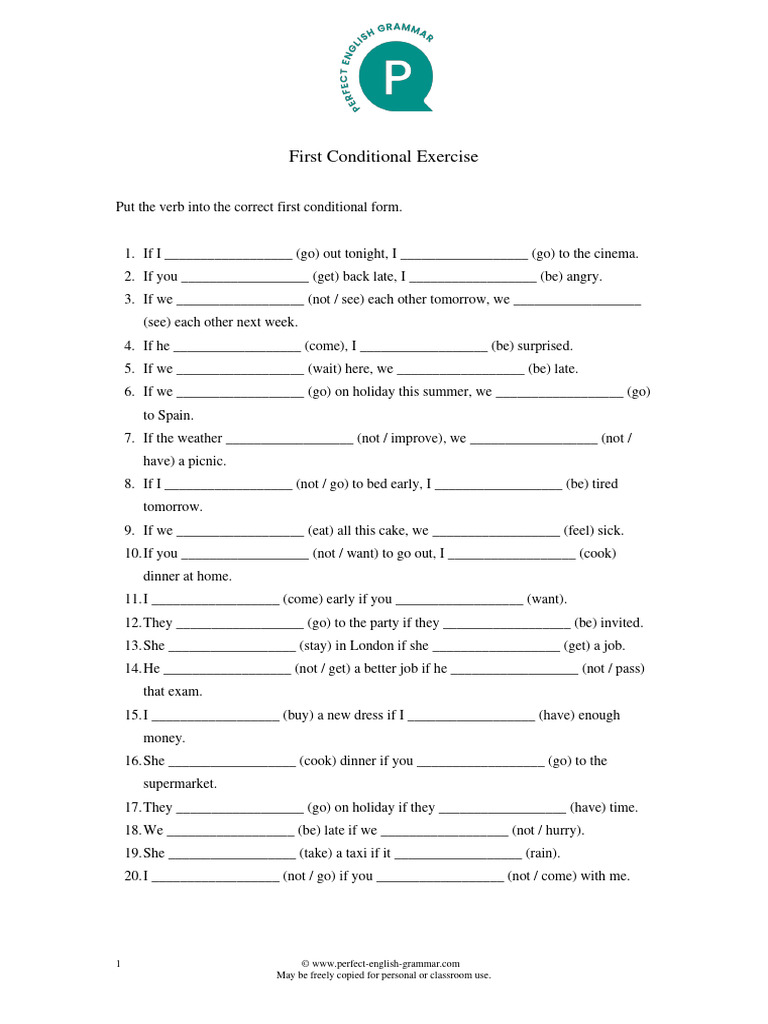 First - Conditional - Form-Đã G P | PDF