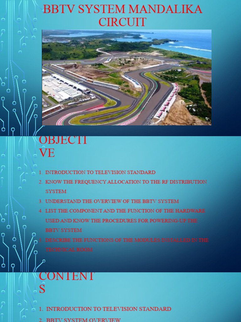 BBTV System Mandalika Circuit Guide | PDF | Coaxial Cable | Amplifier