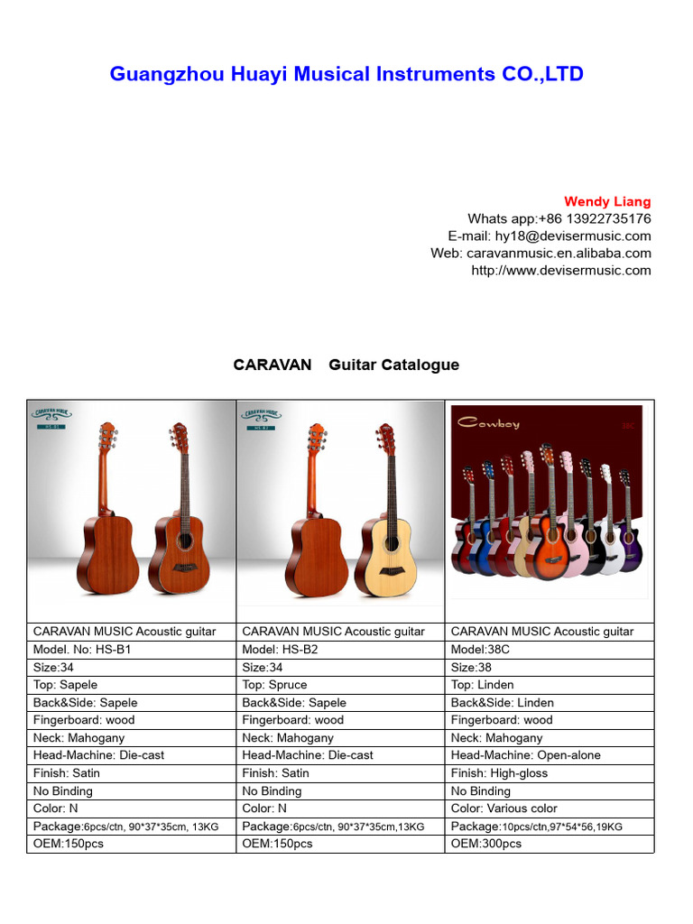 Catalogue-Caravan Guitar | PDF | Guitars | Chordophones