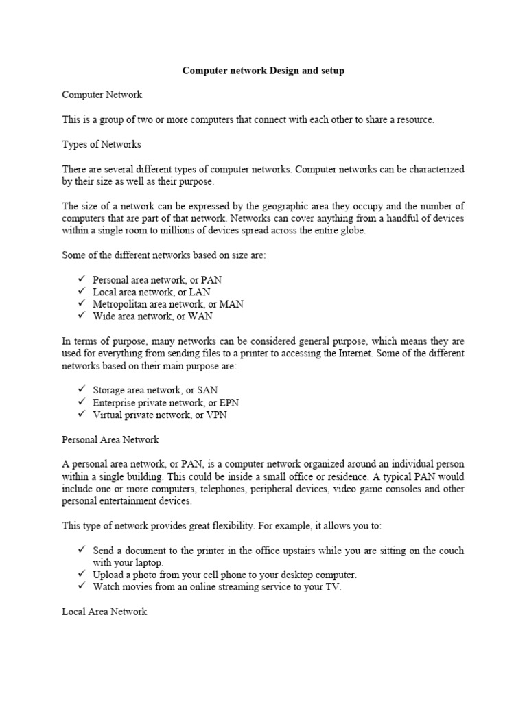 Computer Network Design And Setup 2 Pdf Computer Network Network Interface Controller